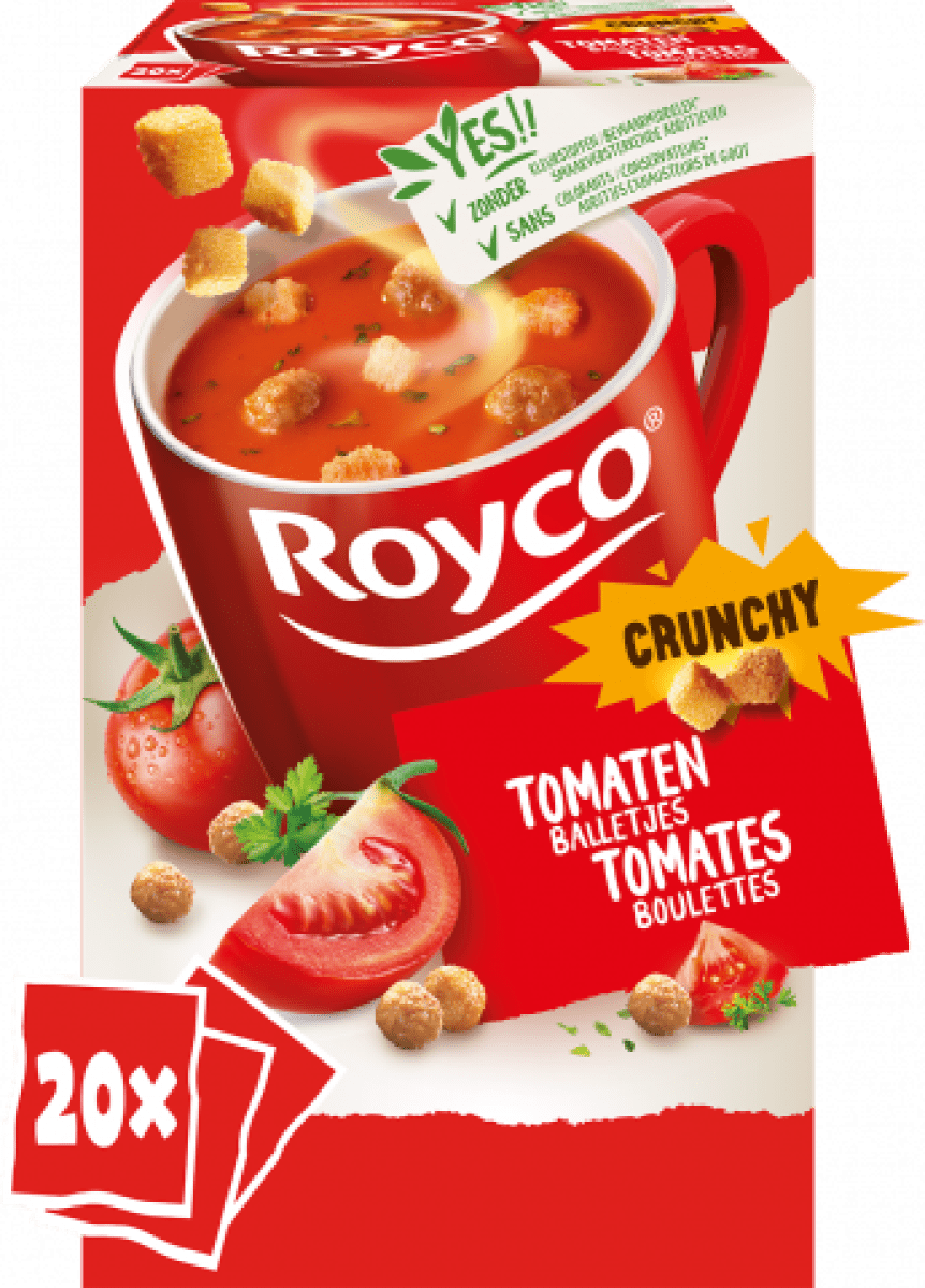 pak 20 zakjes tomatensoep balletjes royco crunchy | IB Office